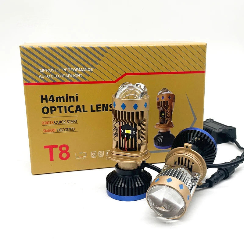 200w T8 H4 Mini LED Projector Headlight Dual Lens Headlamp For Car