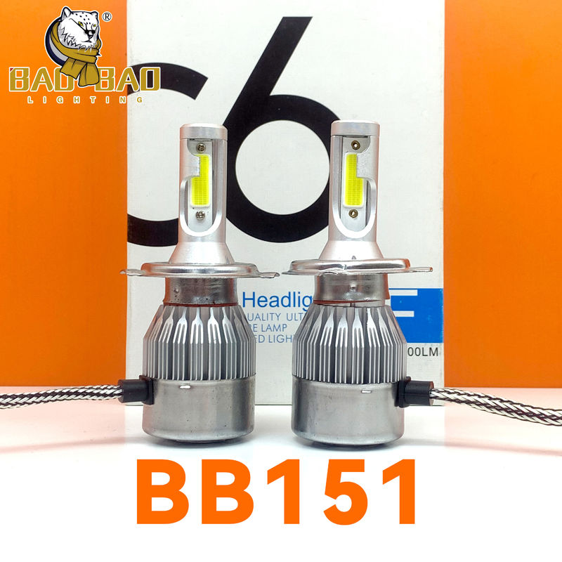 C6 H4 White Yellow Dual Color Universal LED Headlight Bulb For ...