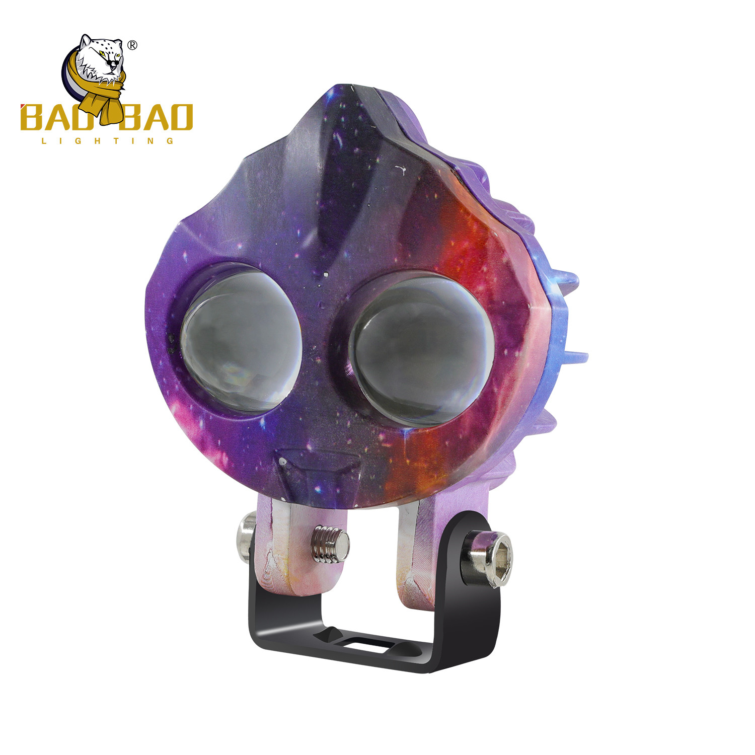 Ultraman Cartoon Design 12V 80V Yellow White LED Headlight For Motorcycle