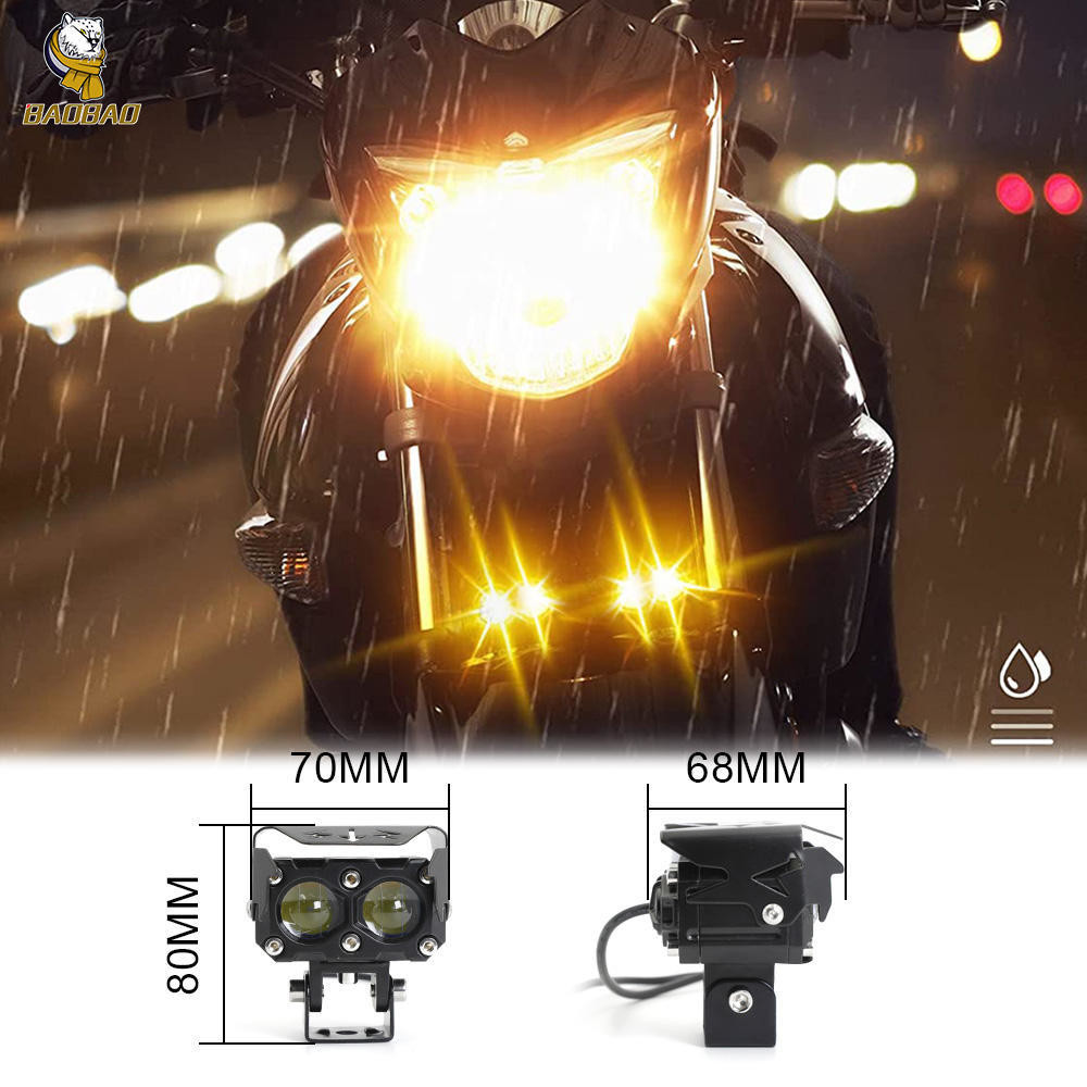 2 LED Cartoon Style White Yellow Flash Waterpoof LED Light Motorcycle Use