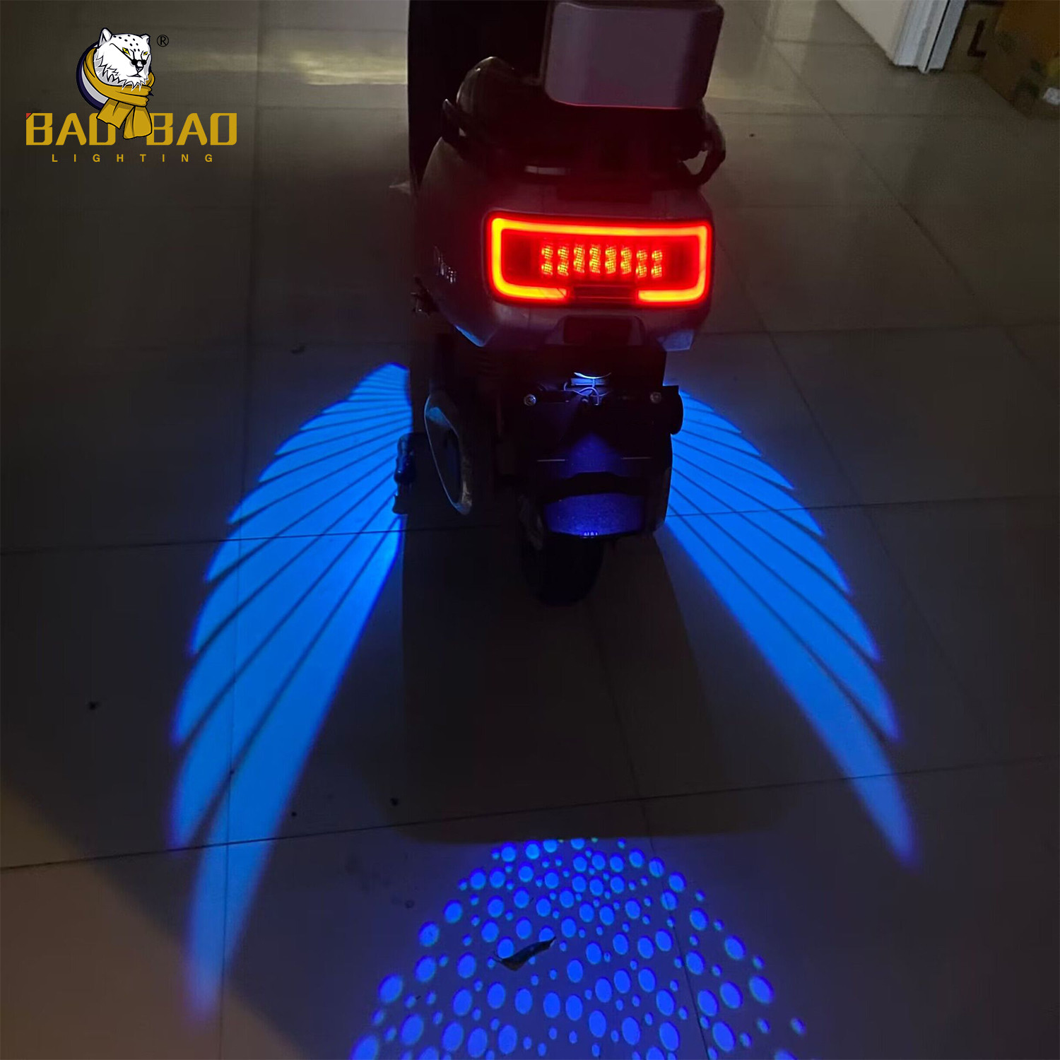Cool Angel Wing Blue White Red Color Motorcycle Projector Lights