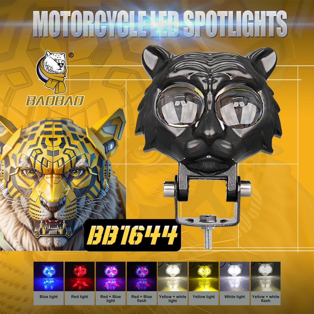 Black Tiger Molding White Yellow Flash Bulb Motorbike LED Headlight ...